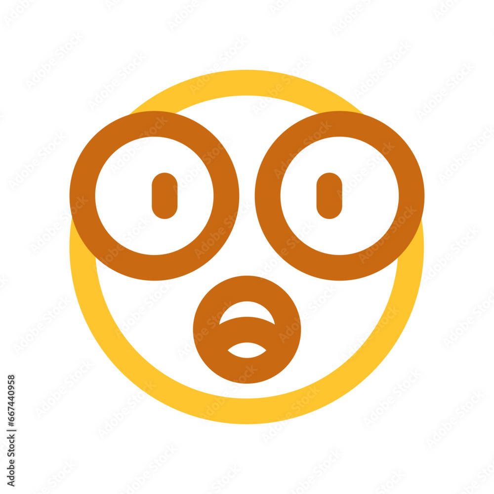 Vecteur Stock Editable surprised, astonished, shocked face vector icon ...