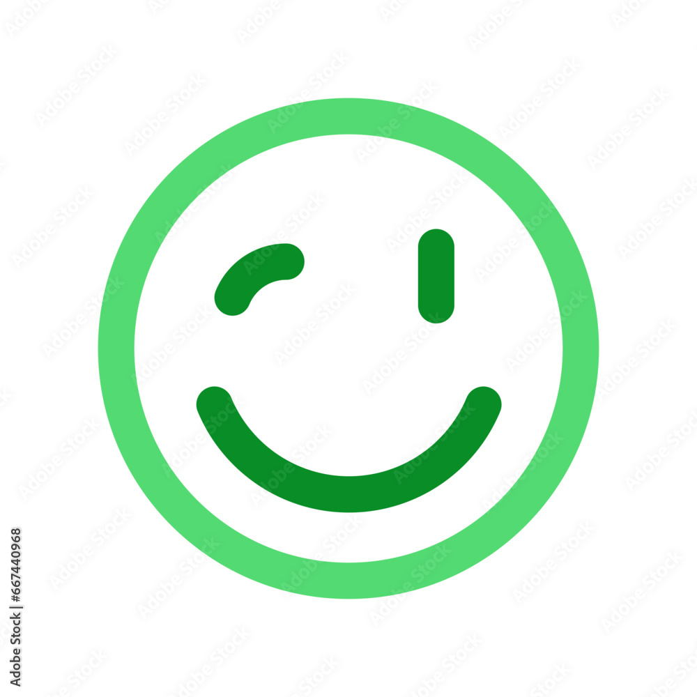 Editable winky face, winking eye, ok, tease vector icon. Part of a big ...