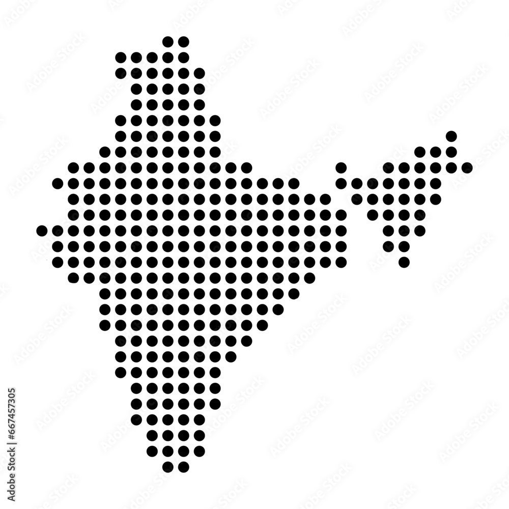 India dot map illustration. Vector design. Stock Vector | Adobe Stock