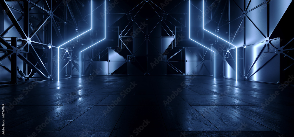 Alien Spaceship Room Garage Hangar Warehouse Sci Fi Futuristic Metal ...