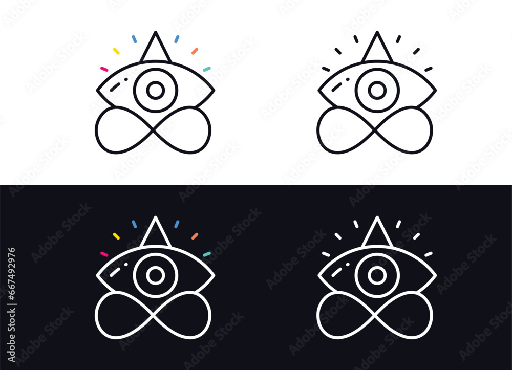 logo design that fuses the timeless infinity symbol with an eye and a ...