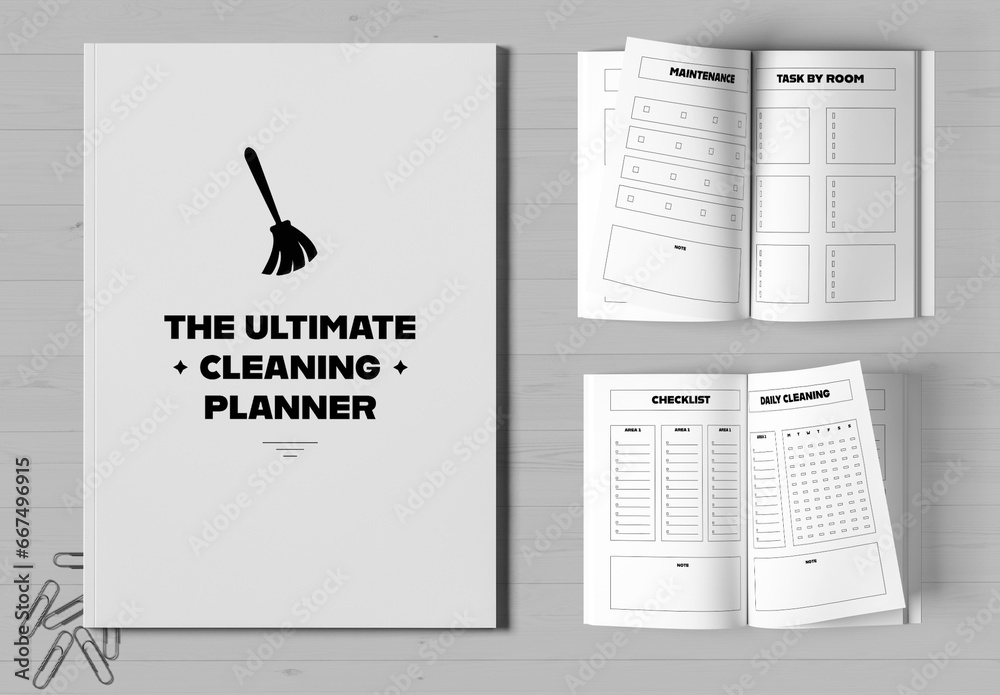Cleaning Planner Layout Design Stock Template | Adobe Stock