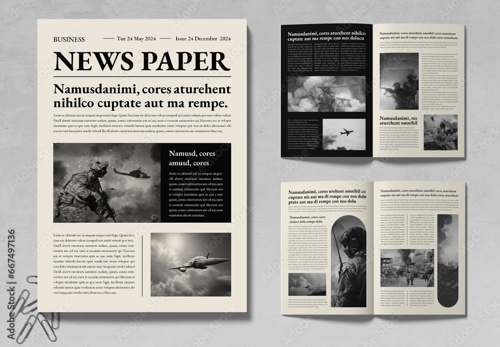 News Paper Design Layout Stock Template | Adobe Stock
