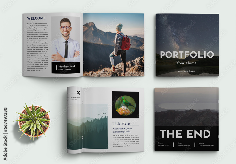 Square photobook Design Layout Stock Template | Adobe Stock