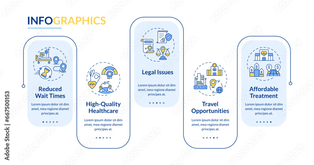 2D medical tourism vector infographics template with colorful icons ...