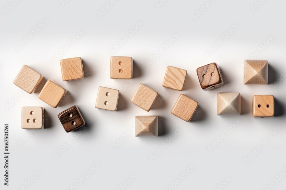 set of wooden dices, mockup, templates to paste your text ,letters or ...