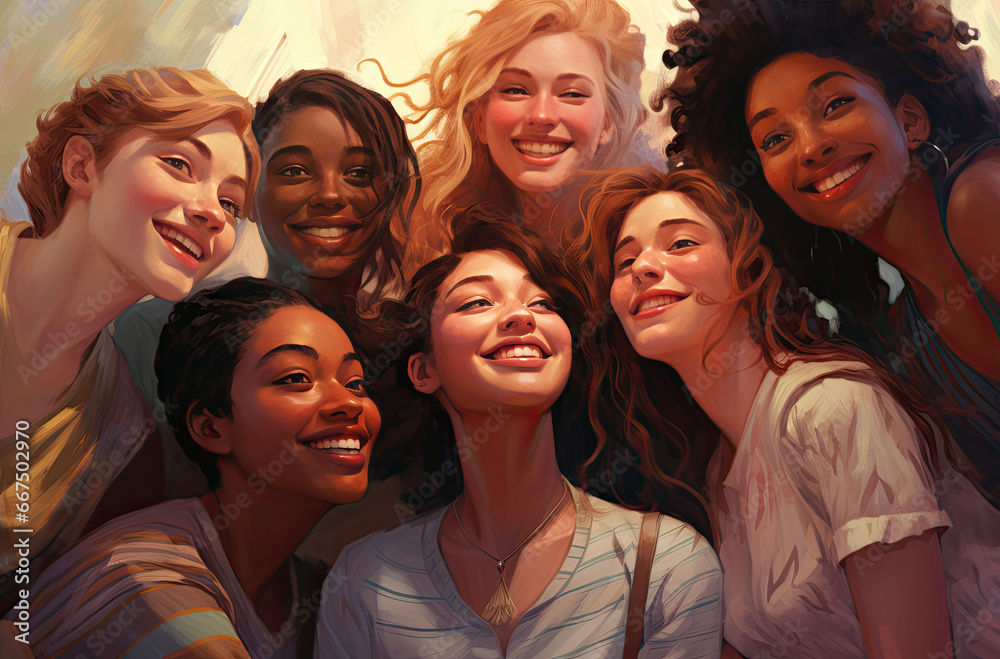 Illustration of diverse individuals representing Generation Z. The ...