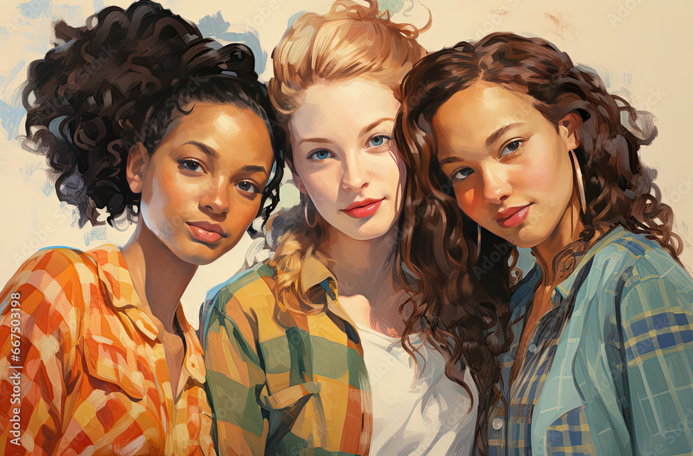 Illustration of diverse individuals representing Generation Z. The ...