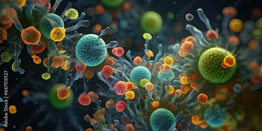 Cell division or cell connection, the microbiological process of ...