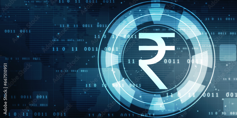 Indian Rupee symbol on financial Background, Growth of Indian stock ...
