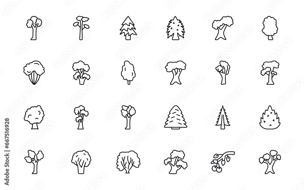 outline icons set from nature concept. editable vector such as pin ...
