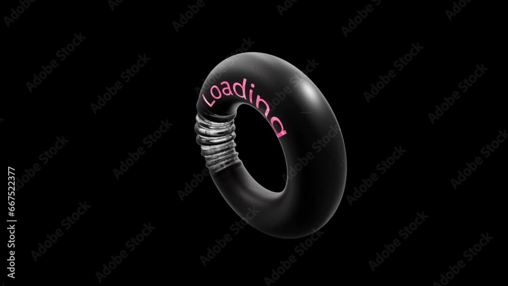 Loading Circle Ring It looks like donut. Letter word"Loading" pink ...