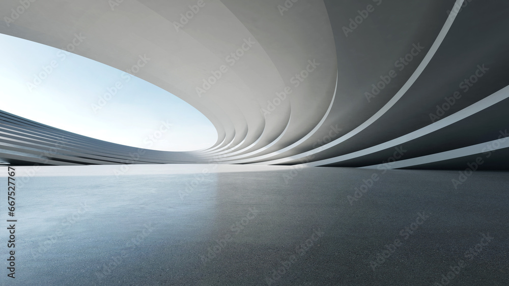 Photo & Art Print 3d render of abstract futuristic architecture with ...