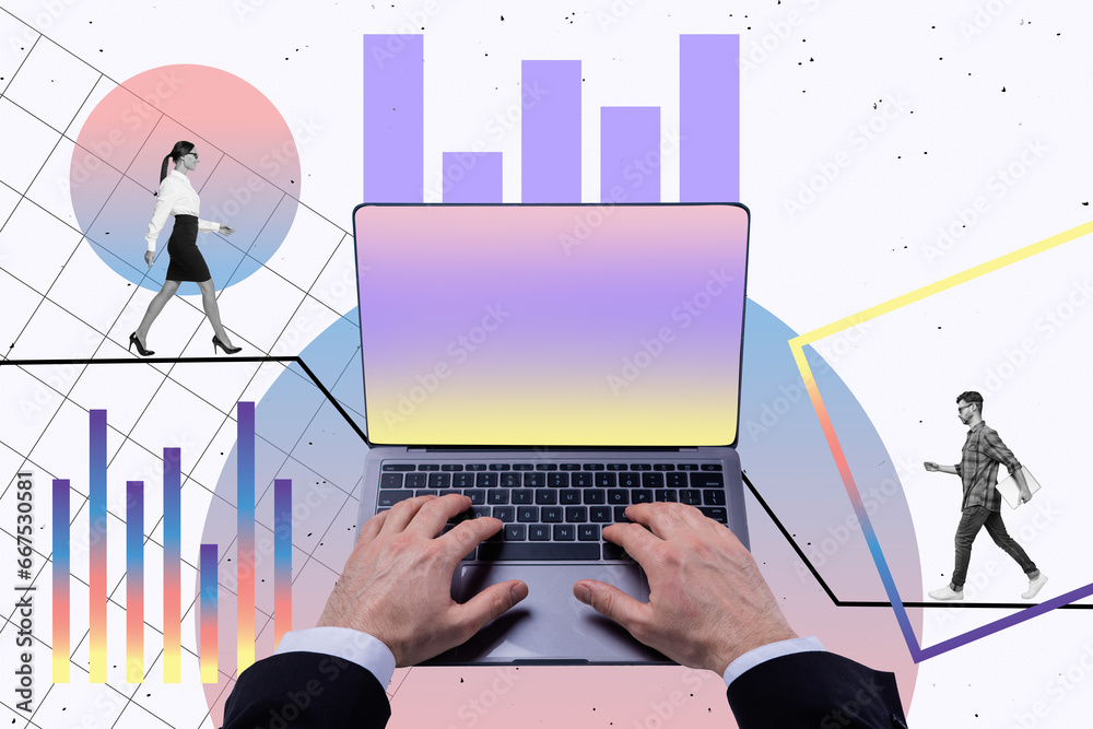 Collage picture freelancer working face id account macbook interface ...