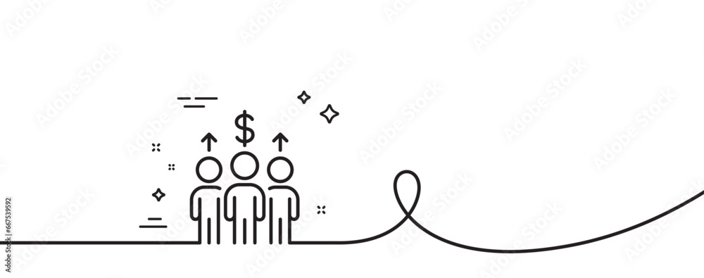 Meeting line icon. Continuous one line with curl. Business teamwork ...