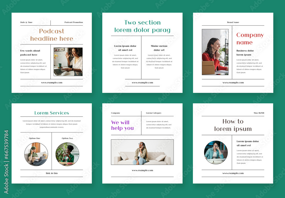 Classic Business Social Media Layouts With Informative Theme Stock ...