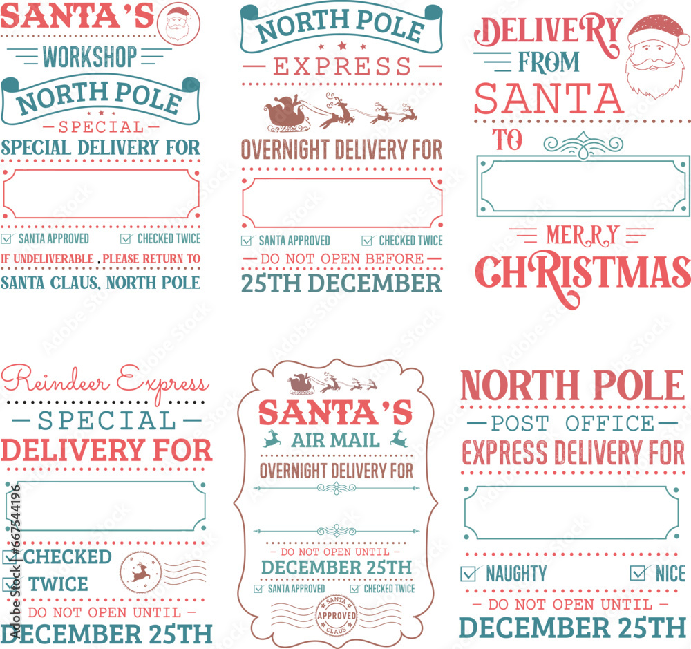 Vektorová grafika „Custom Christmas Santa Sack SVG Bundle , North Pole ...