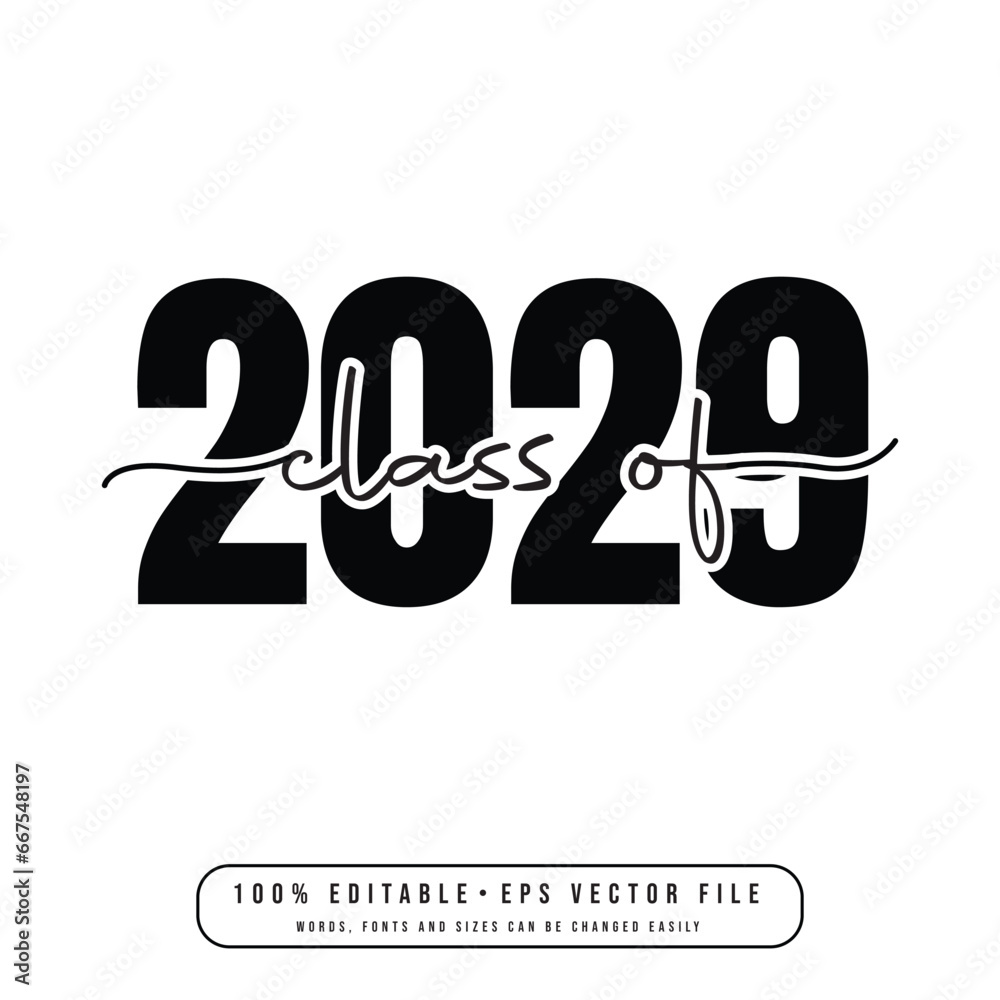 Class of 2029 editable vector Stock Vector | Adobe Stock