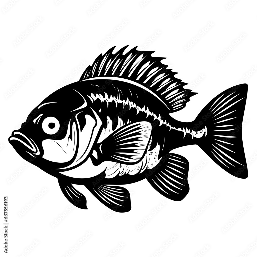 Logo Vector Illustration of Bluegill Fish in Trendy Flat Isolated on ...