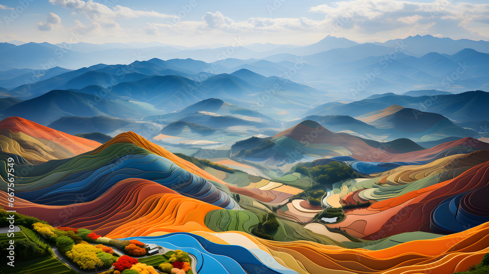 colorful Rice fields on terraced in Mu cang chai, Vietnam Rice field ...