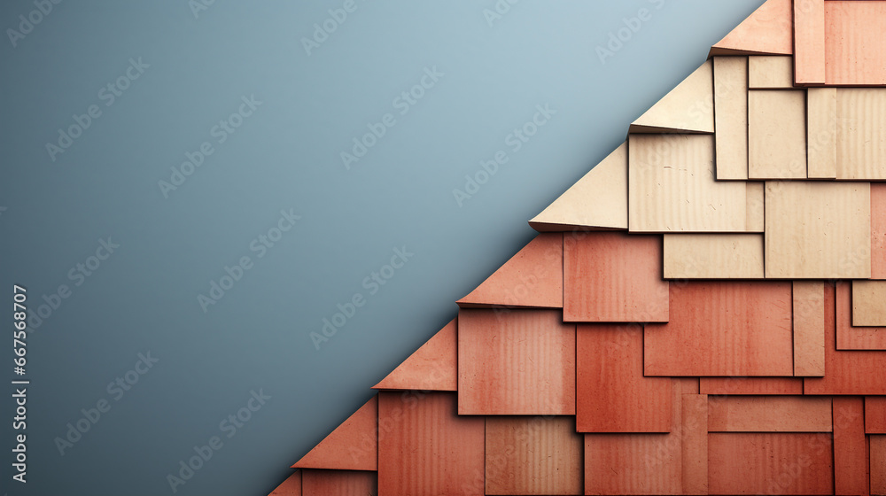 abstract Roof shingles background and texture in wooden color with copy ...