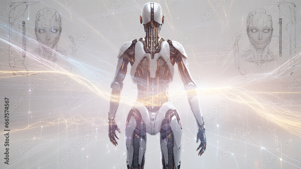 人工知能ロボットとディープラーニング、イメージ背景｜Artificial intelligence robots and deep ...