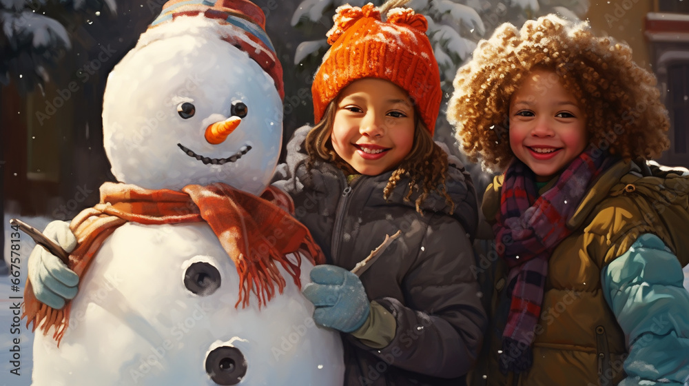 Winter season background people characters. Winter outdoor activities ...
