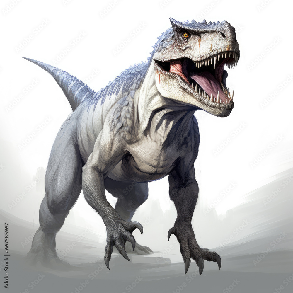 Realistic Allosaurus in Digital Art , Medieval Fantasy RPG Illustration ...