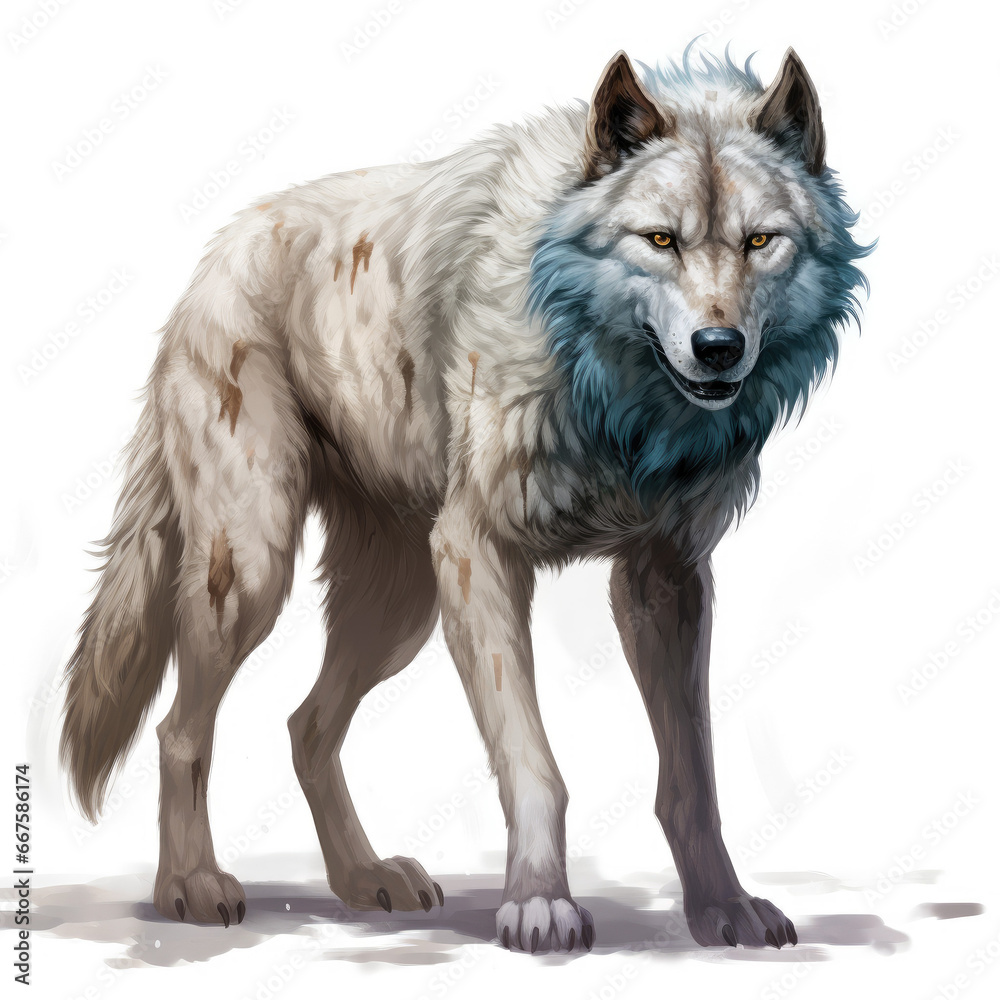 Majestic Dire Wolf: Roaming Wild , Medieval Fantasy RPG Illustration ...