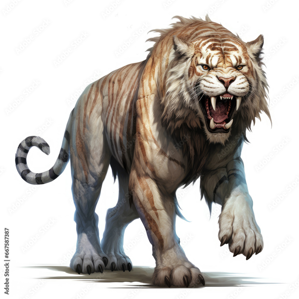 "Realistic Saber-Toothed Tiger Illustration" , Medieval Fantasy RPG ...