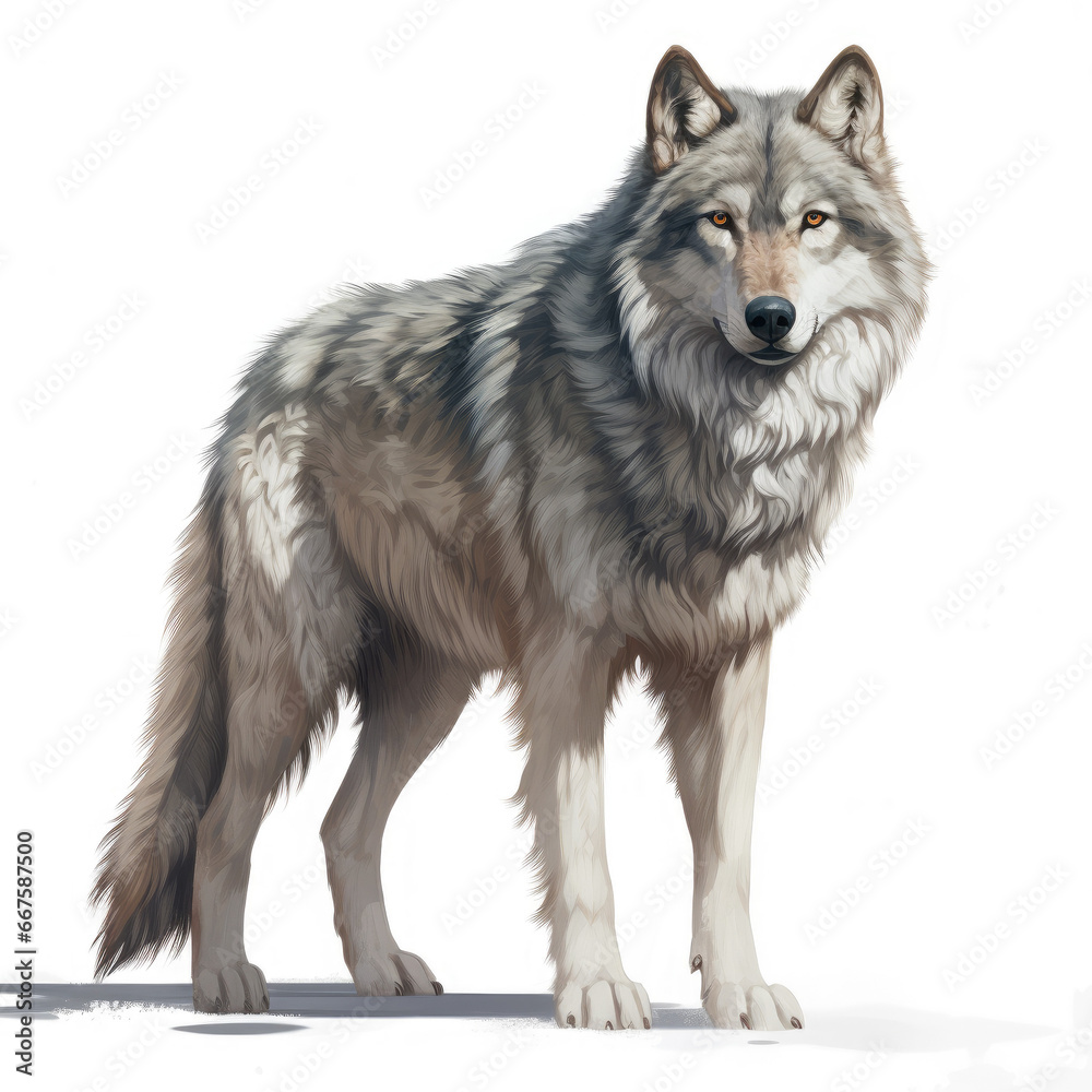 "Realistic Full-Body Wolf: Digital Wildlife Illustration" , Medieval ...