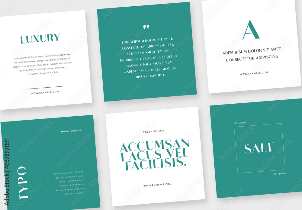 Modern Typography Style Social Media Layout Posts Stock Template ...