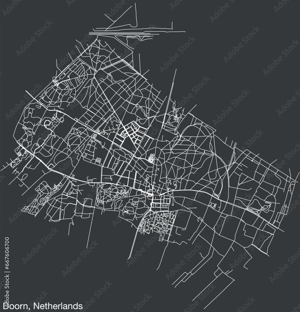 Detailed hand-drawn navigational urban street roads map of the Dutch ...