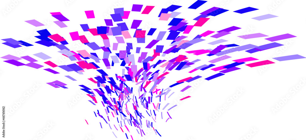 Vecteur Stock Scattered square particles ornament. Mosaic flight wind ...