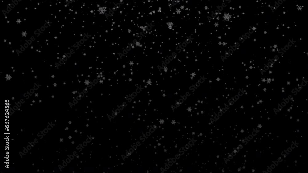 HQ 3d animation on snowfall with transparency. 4K resolution, 60fps ...