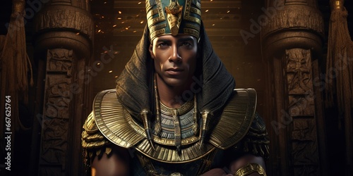 King Menes, the first pharaoh of unified Egypt, captured in a solemn ...