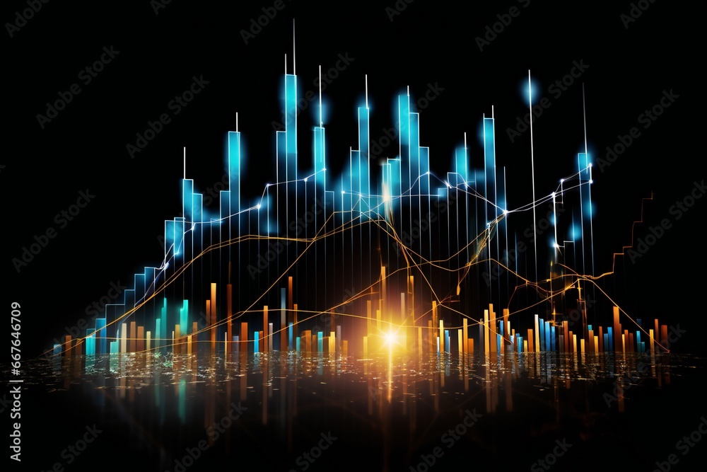 dynamic market chart depicts the steady increase of business stocks ... dynamic market chart depicts the steady increase of business stocks ...