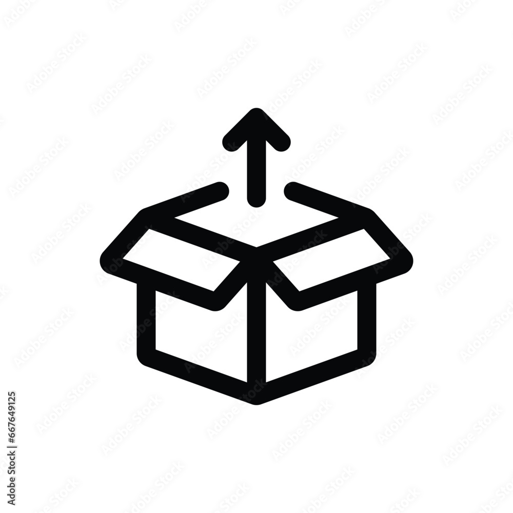 Unboxing icon in trendy outline style isolated on white background ...