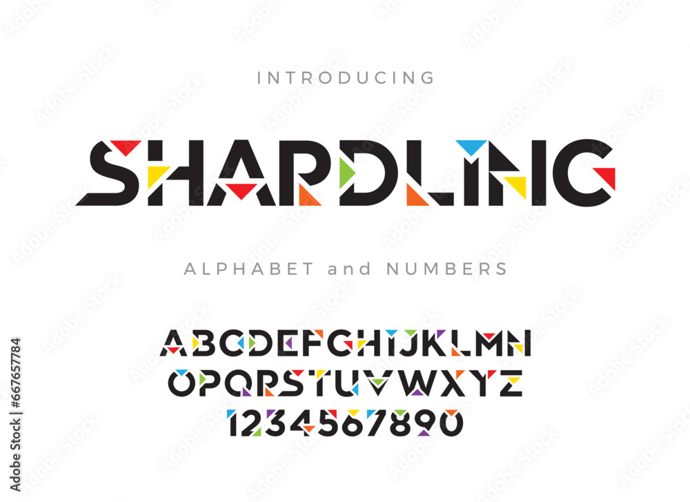 Contemporary alphabet font. Modern, creative and colourful letters and ...