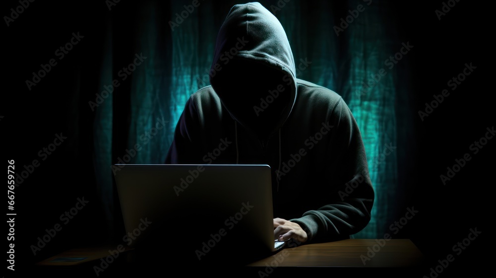 Cybersecurity Vulnerability Log4j And Hacker Coding Malware Concept Hooded Computer Hacker In
