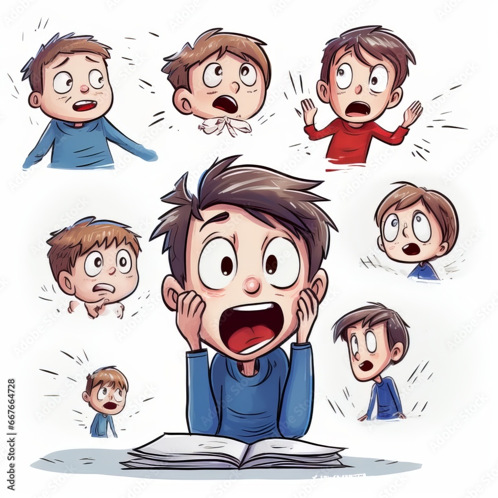 Boy, child, a school student struggling with emotions, Asperger's ...