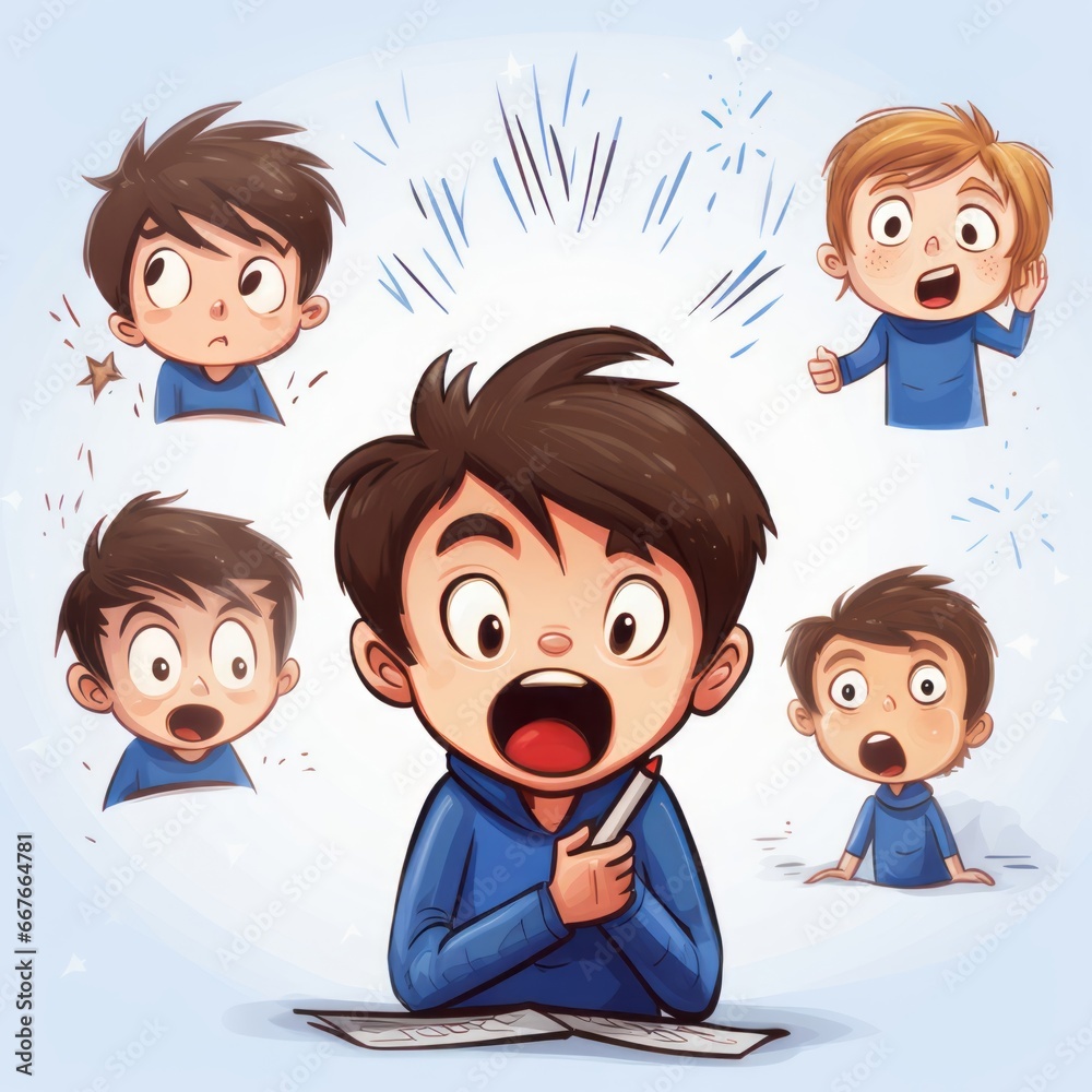 Boy, child, a school student struggling with emotions, Asperger's ...