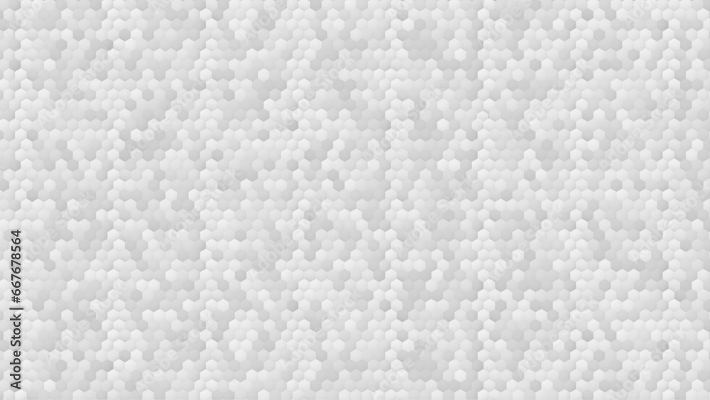 Hexagons. Background of light, gray honeycombs. Transition of shades ...