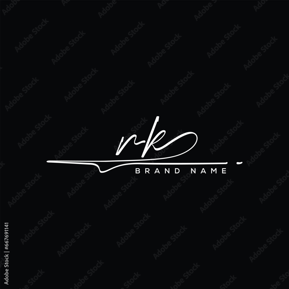 RK letter beauty handwriting vector logo. Stock Vector | Adobe Stock