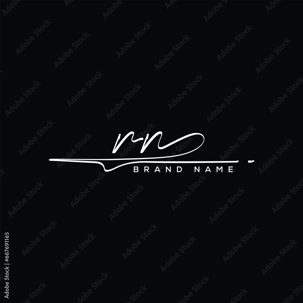 RN letter beauty handwriting vector logo. Stock Vector | Adobe Stock