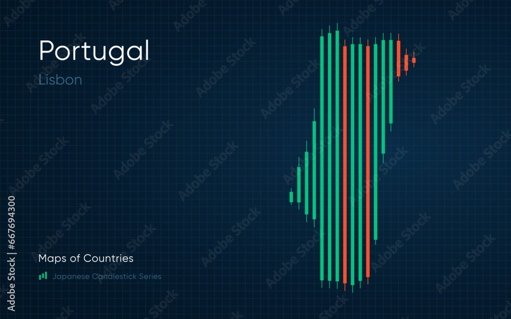 Portugal map is shown in a chart with bars and lines. Japanese ...
