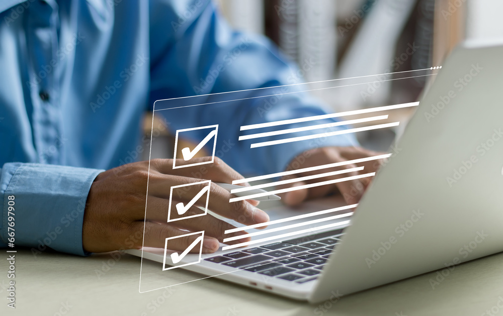 questionnaire with checkboxes, filling survey form online, answer ...