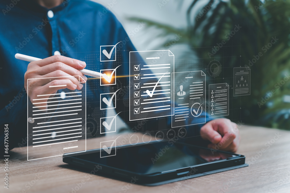 Electronic checklist documents and checklist approve the concept ...