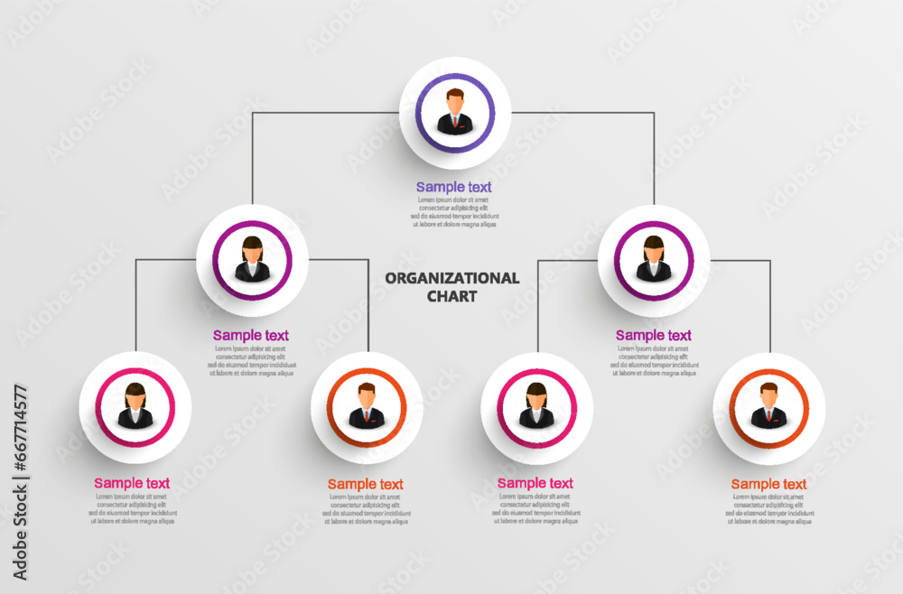Organizational chart with business avatar icons. Business hierarchy ...