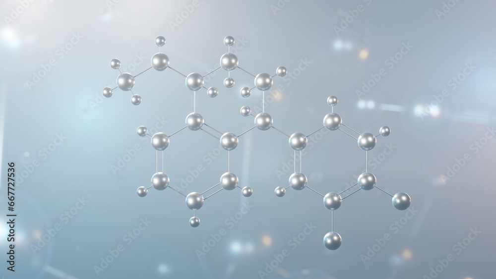 sertraline molecular structure, 3d model molecule, antidepressant ...